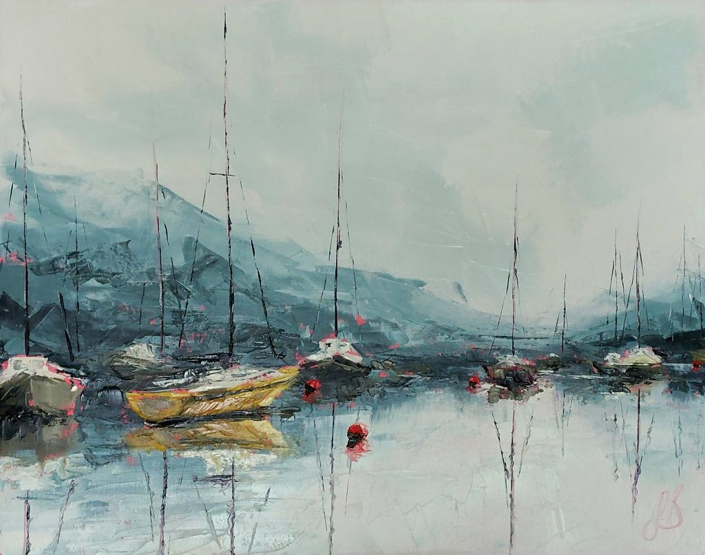 Foggy bay - Jessica Baron Oil Painting Artist